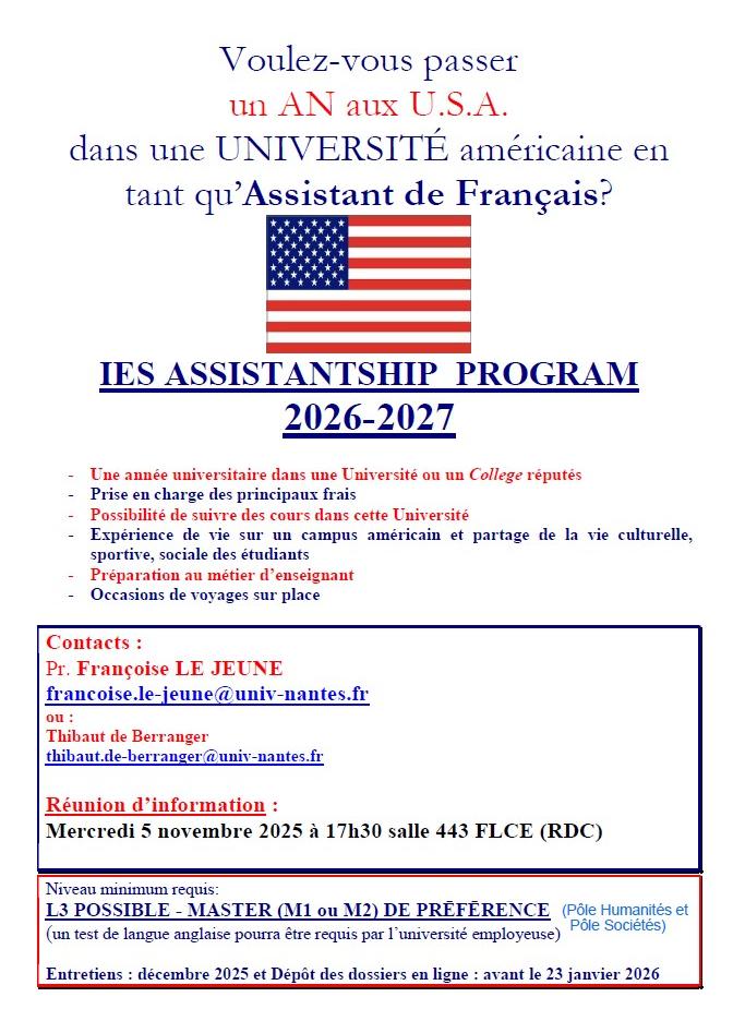 Programme d'assistants de langues - IES - Nantes Université